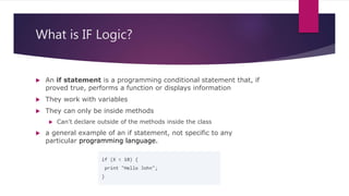 IF Else logic in c# | PPT