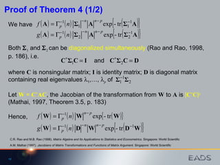 DERIVATION OF SEPARABILITY MEASURES BASED ON CENTRAL COMPLEX GAUSSIAN ...
