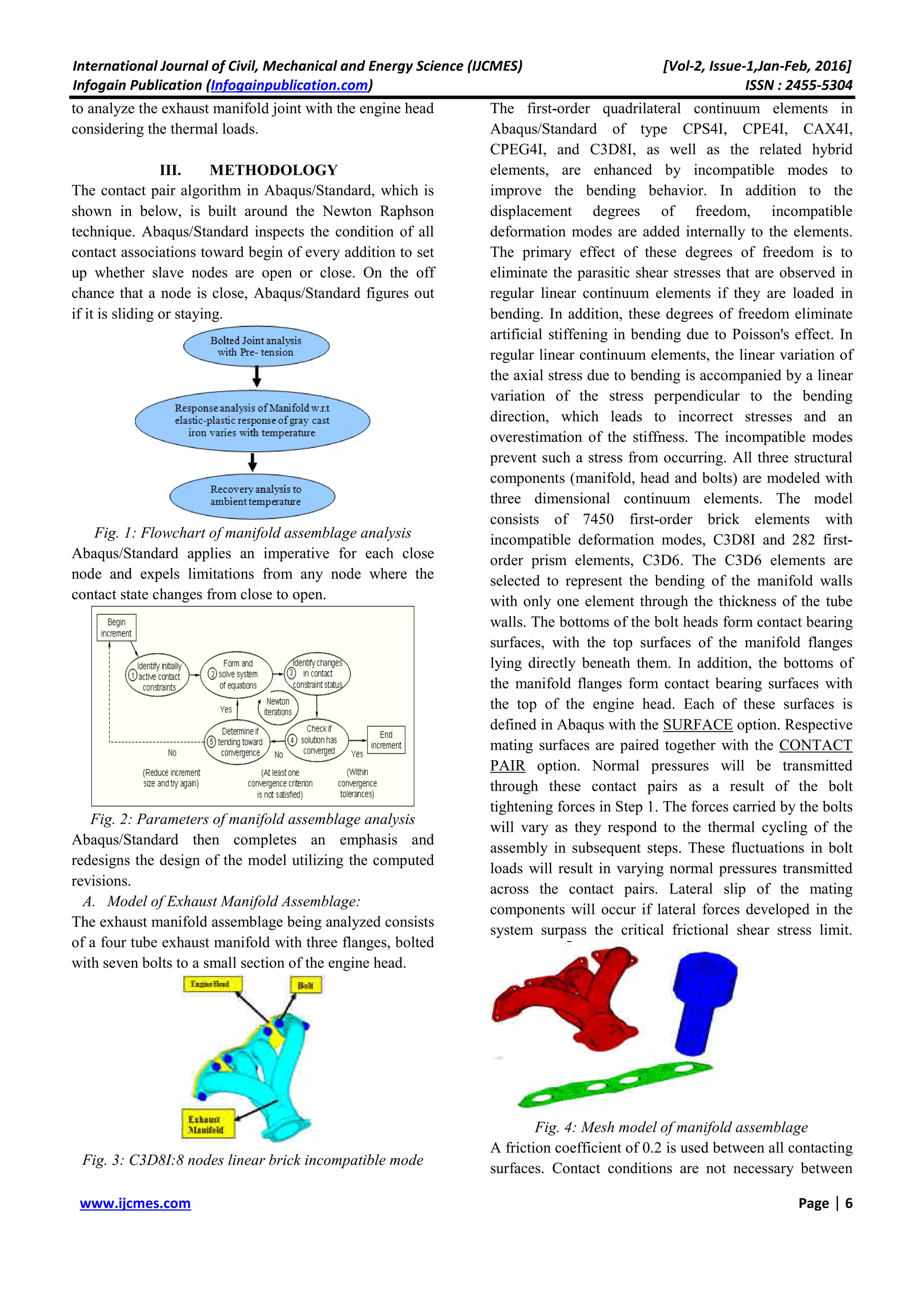 Thermo coupled stress analysis of exhaust manifold assemblage using abaqus | PDF