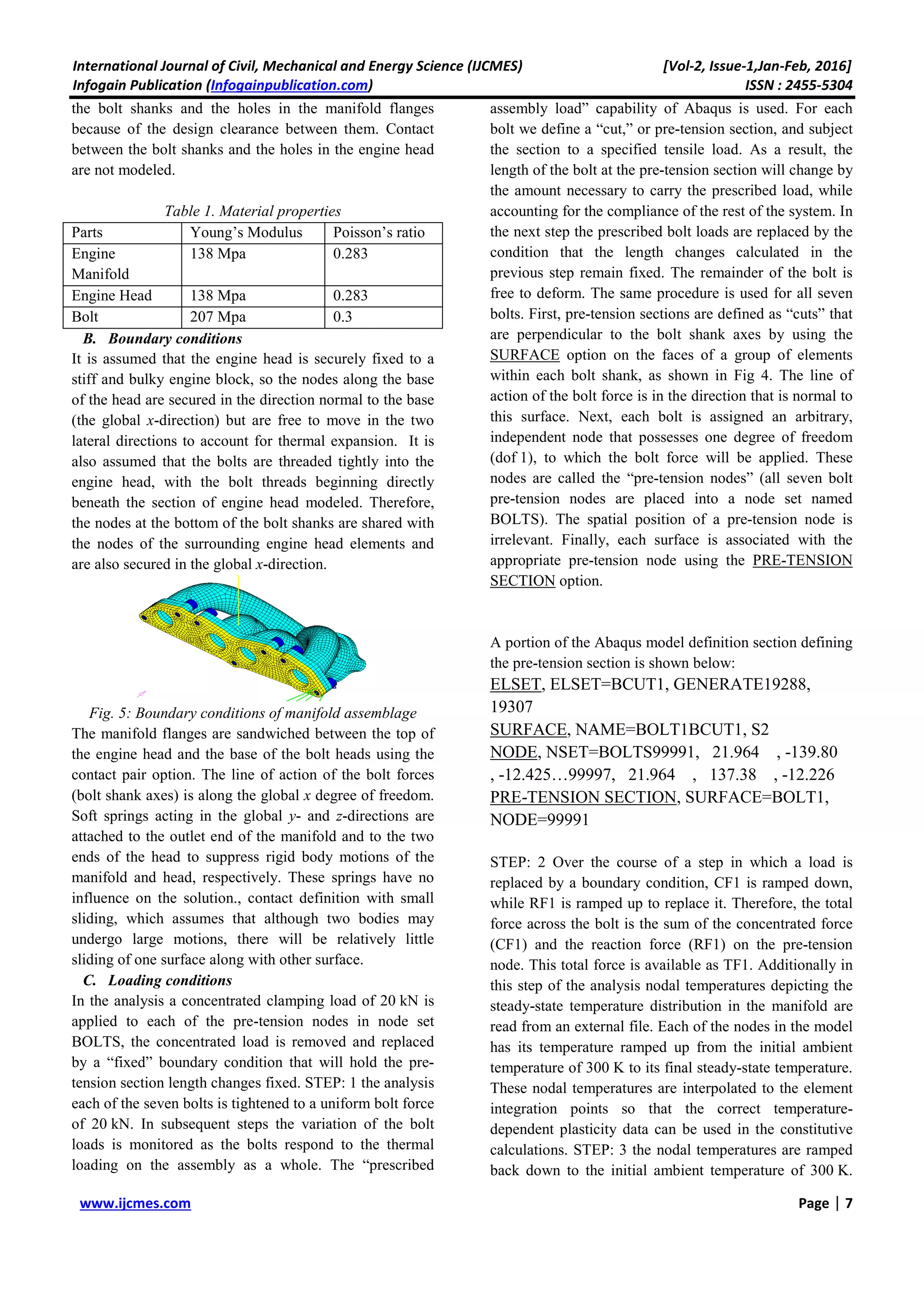 Thermo coupled stress analysis of exhaust manifold assemblage using ...
