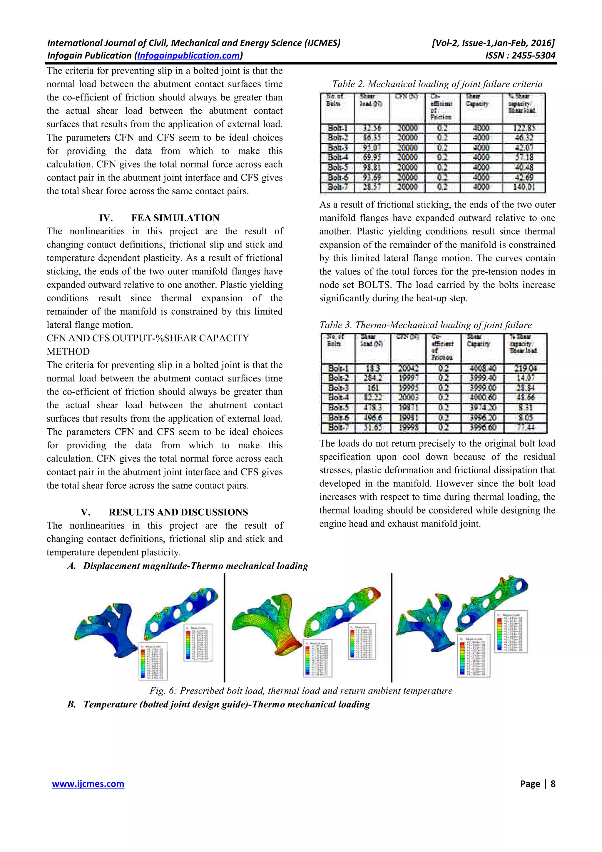 Thermo coupled stress analysis of exhaust manifold assemblage using abaqus | PDF