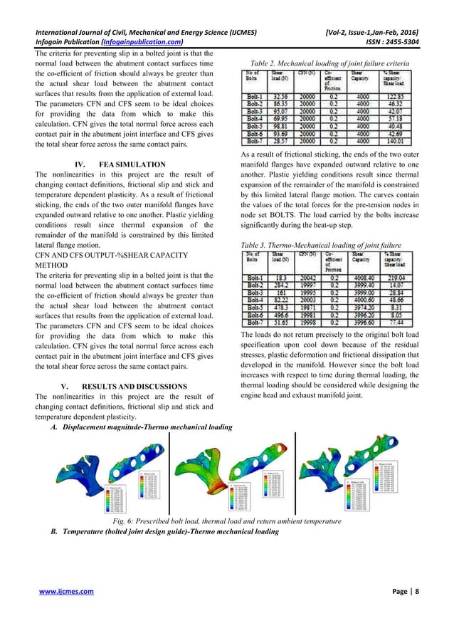 Thermo coupled stress analysis of exhaust manifold assemblage using abaqus | PDF