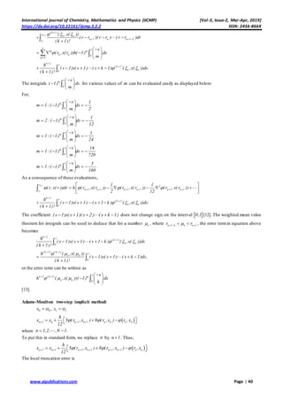 Derivation and Application of Multistep Methods to a Class of First-order Ordinary Differential ...