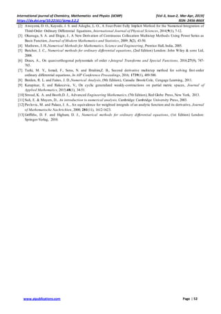 Derivation and Application of Multistep Methods to a Class of First-order Ordinary Differential ...