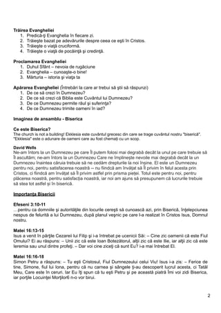 2. Imaginea de Ansamblu - Evanghelia şi Biserica - notițe | PDF