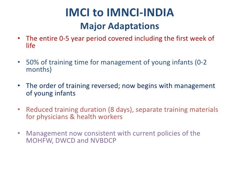 Integrated Management of Childhood Illness (IMCI)