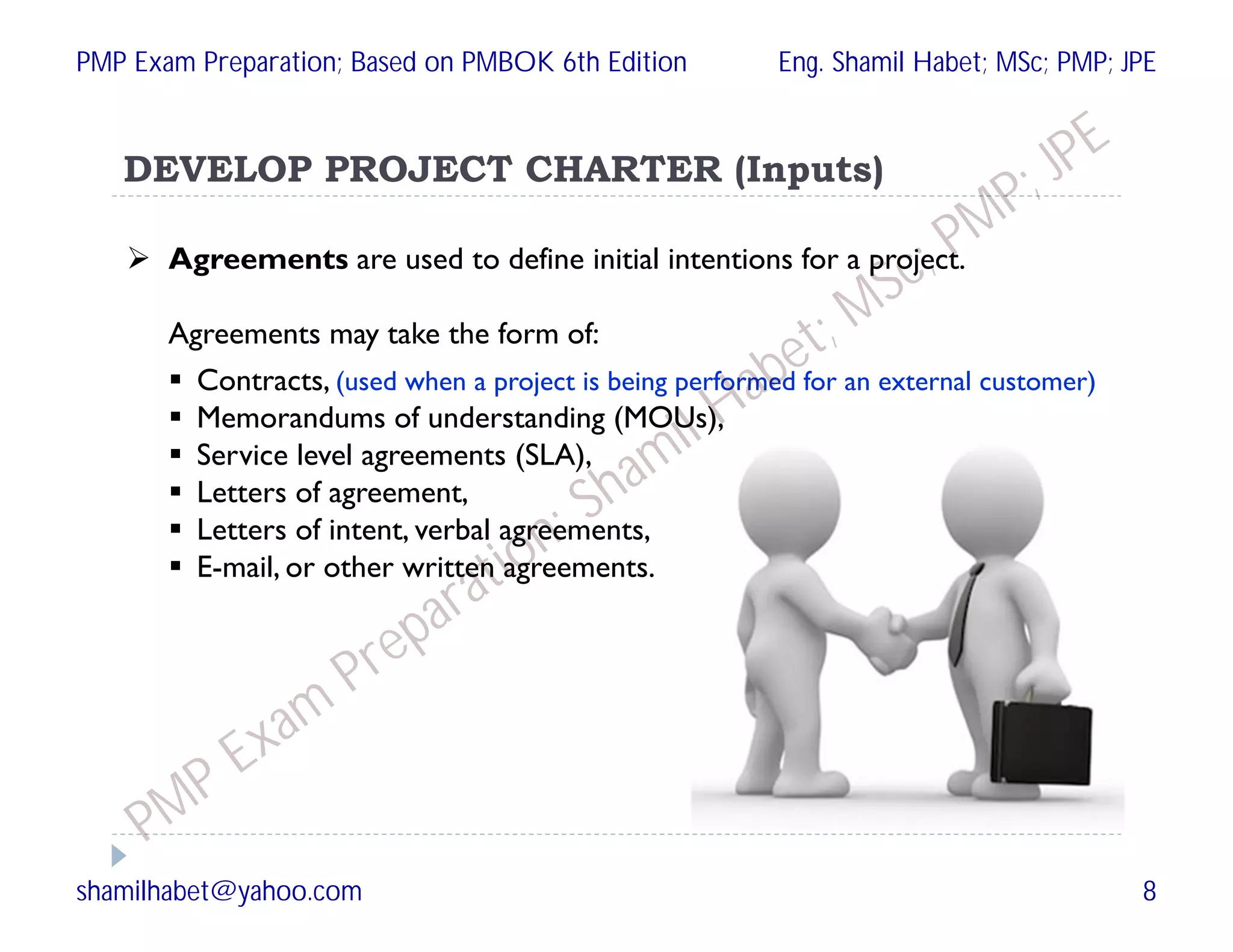 PMP Chapter 2 of 6 Initiating Process Group (2- Processes) (Based on ...