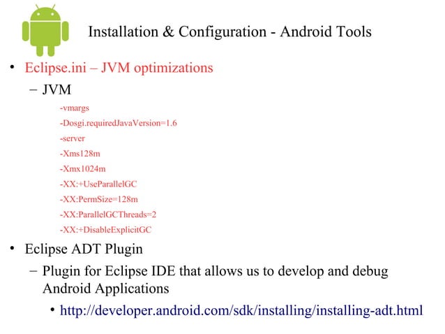 2 Installation And Configuration Android Sdk And Adt Plugin En Us Ppt