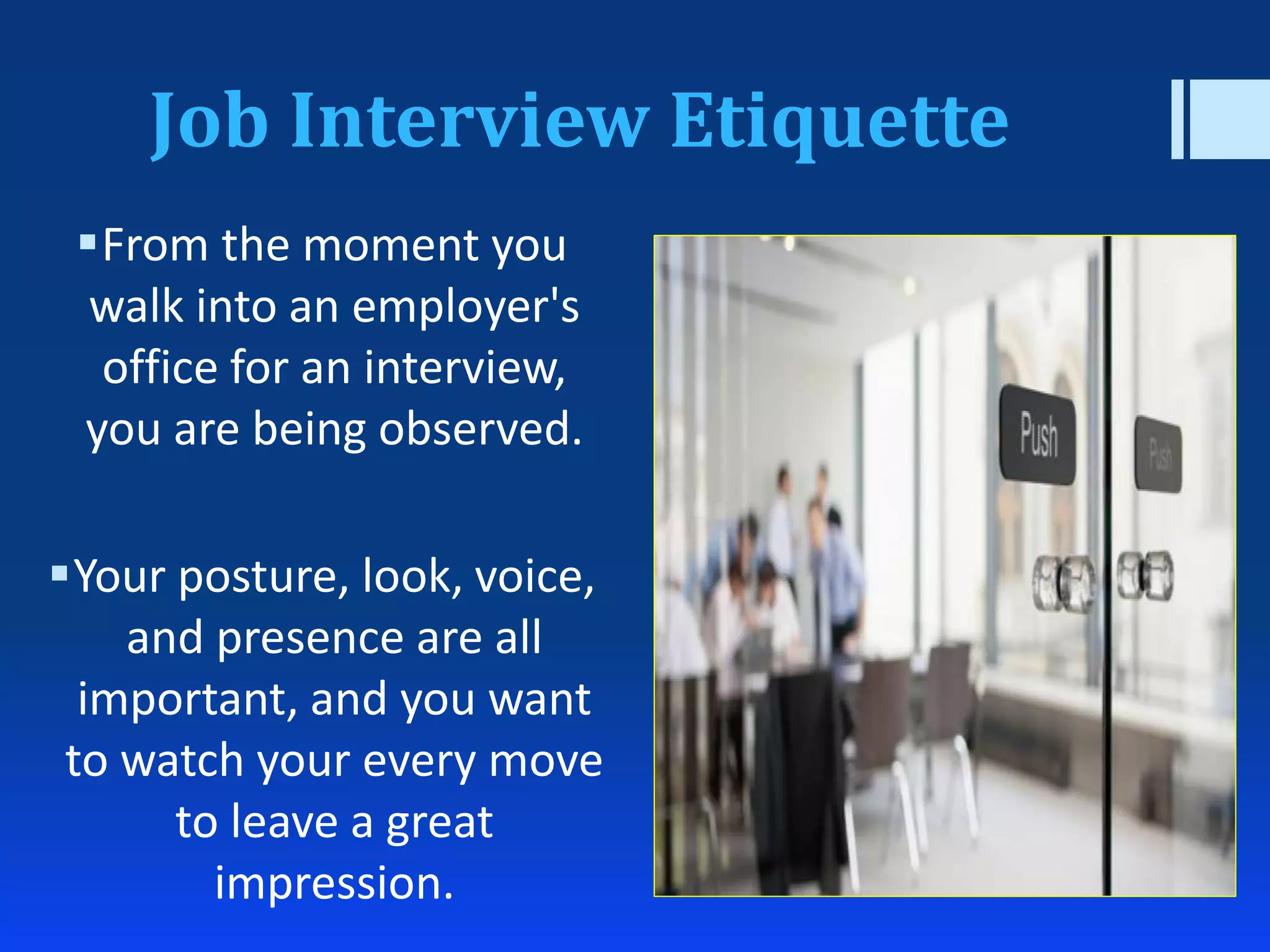 Job Interview Etiquette and Attire | PPTX