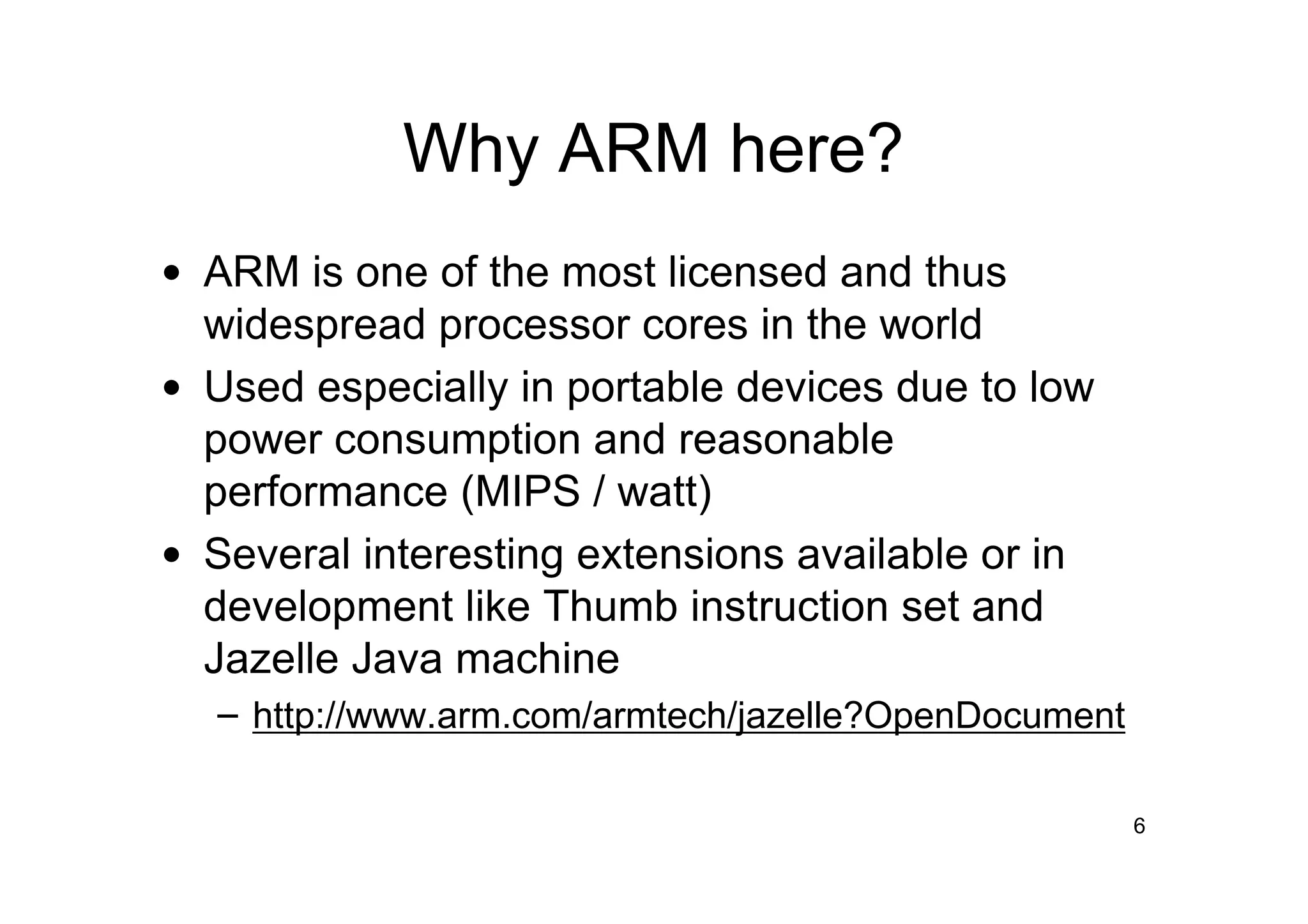Introduction to ARM Architecture | PDF