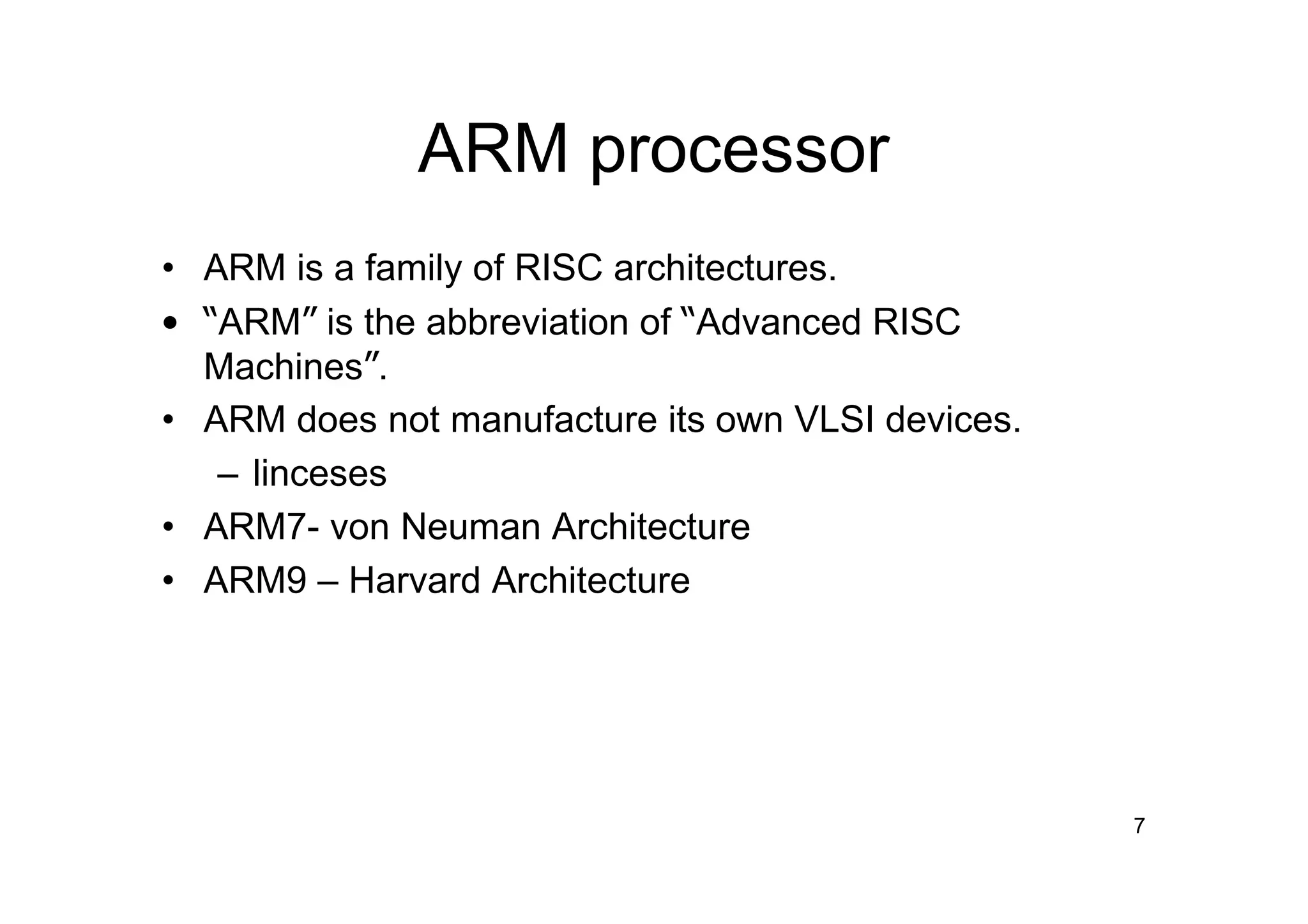 Introduction to ARM Architecture | PDF