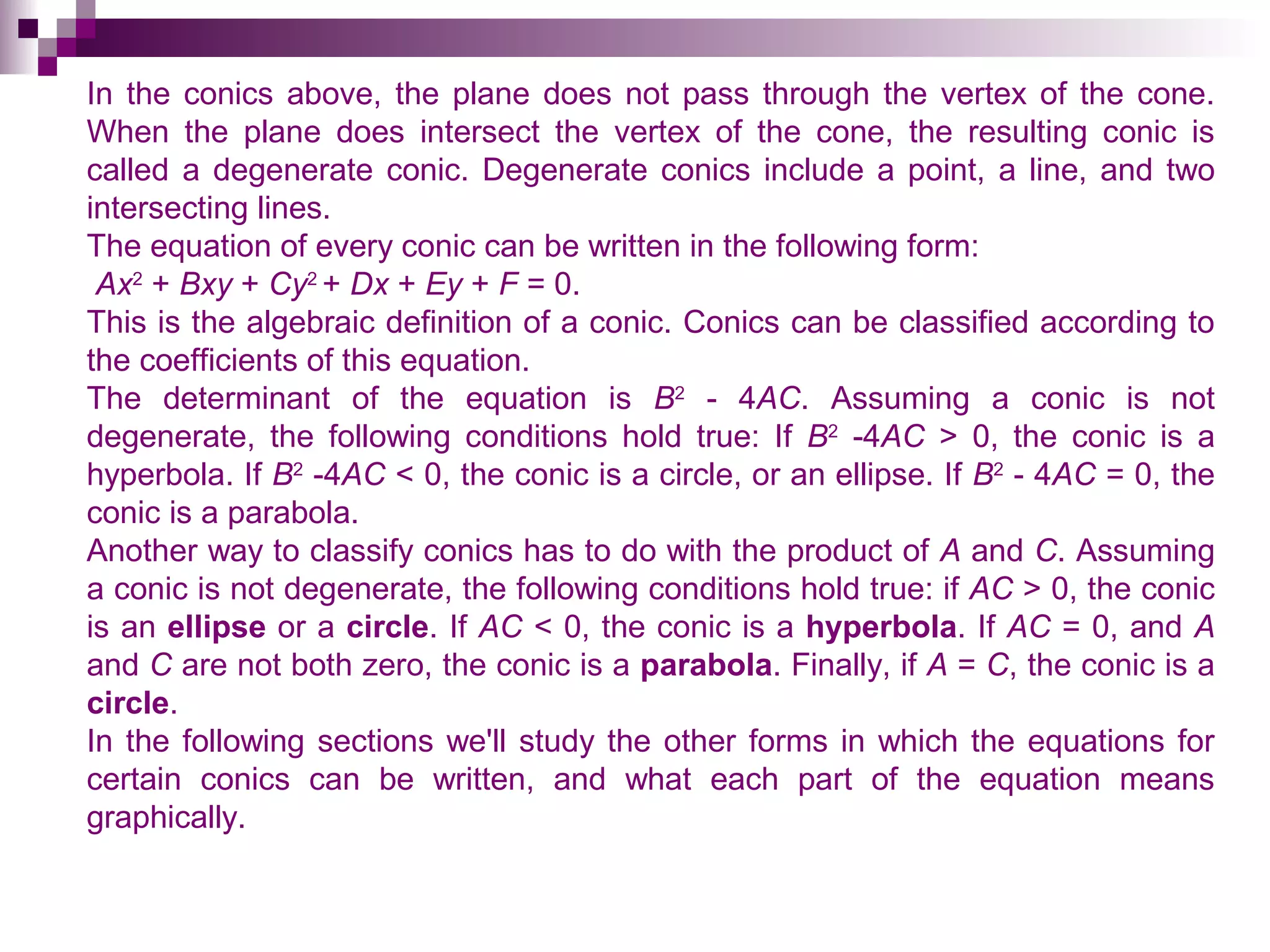 introduction to conics | PPT