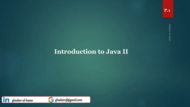 2- Introduction to java II | PPT
