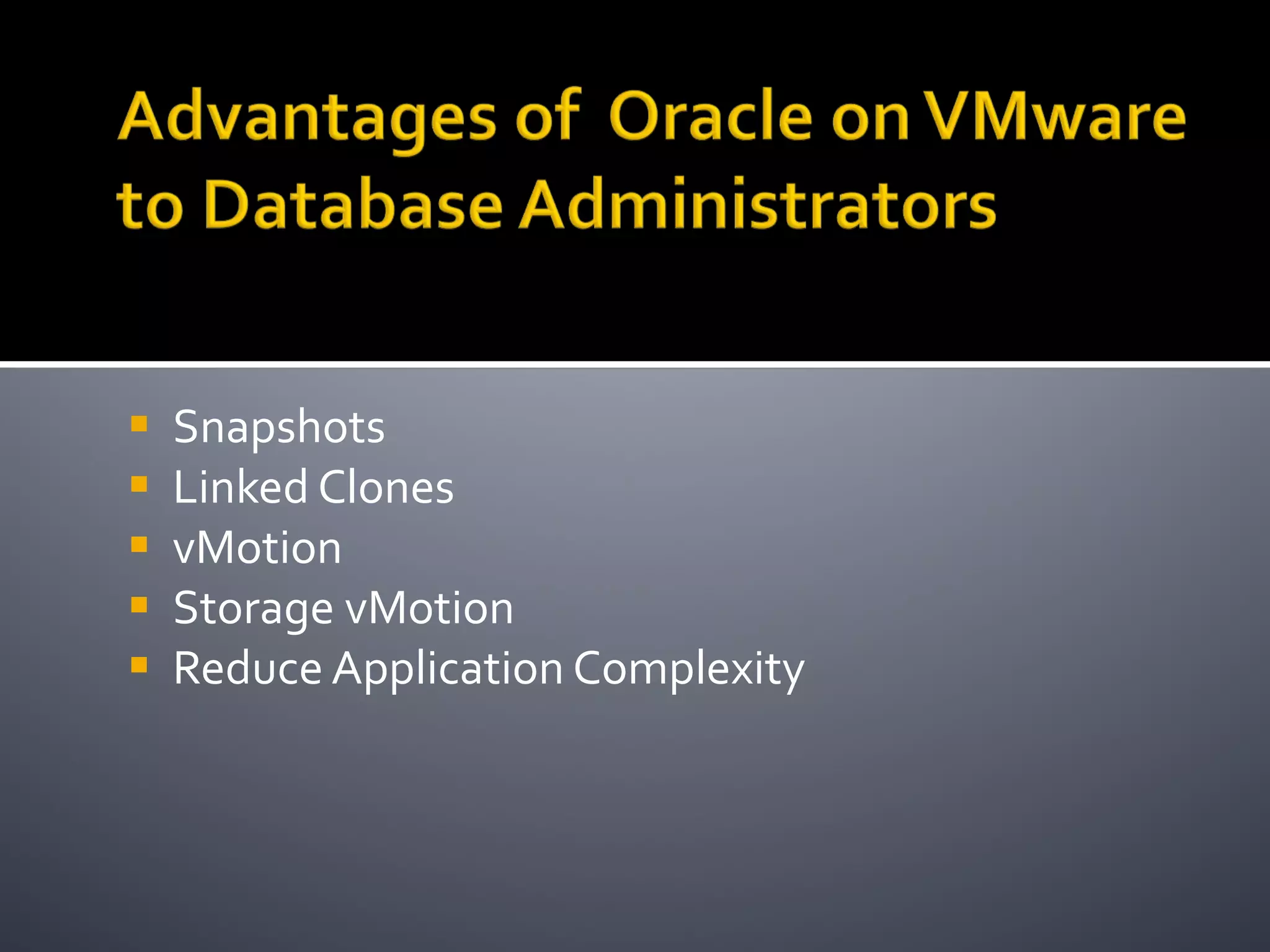 Jay Weinshenker (@aus_effendi) - Oracle on VMware on Dell | PPT