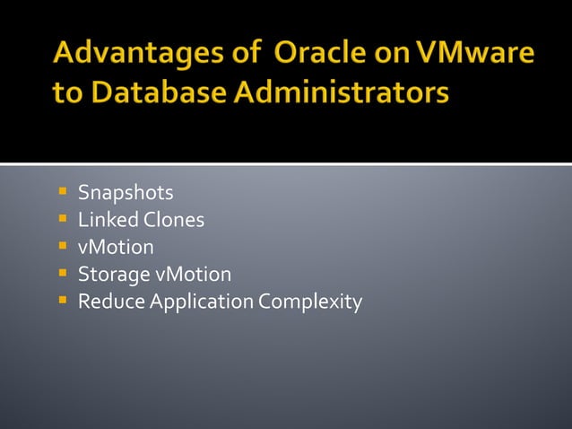 Jay Weinshenker (@aus_effendi) - Oracle on VMware on Dell | PPT