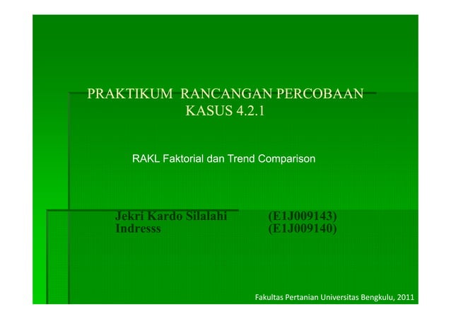 RAKL Faktorial dan Trend Comparison | PPT