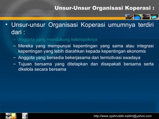 2. karakteristik organisasi koperasi | PPT