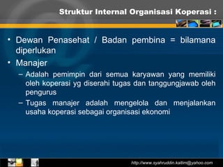 2. karakteristik organisasi koperasi | PPT