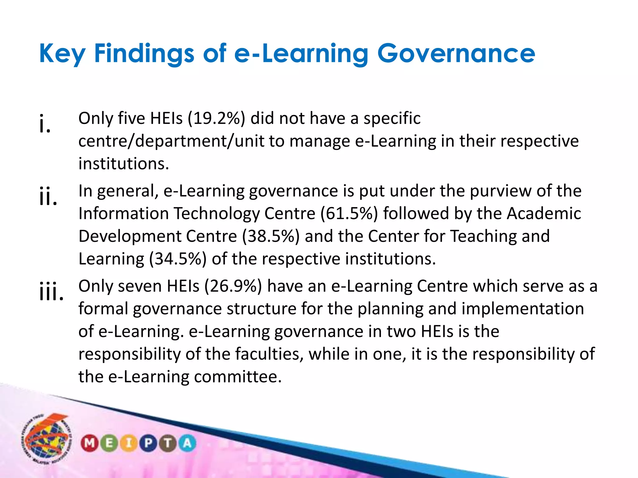 e-learning governance by Mohamed Amin Embi | PPT