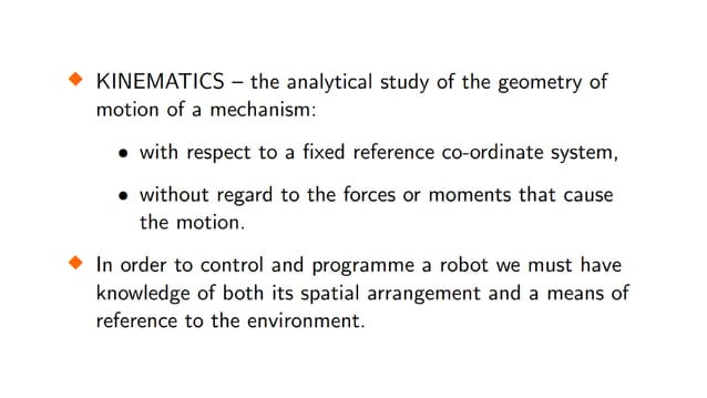 2-Kinamatics Introduction, forward and reverse kinematics, robot arm ...