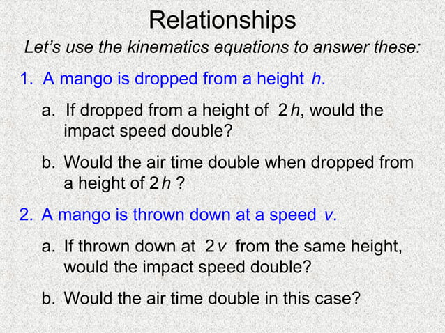 2-kinematic with examples and questions. | PPT