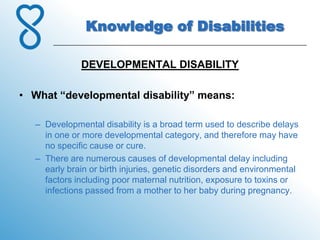 2.knowledge of developmental disabilities | PPTX | Brain and Nervous ...