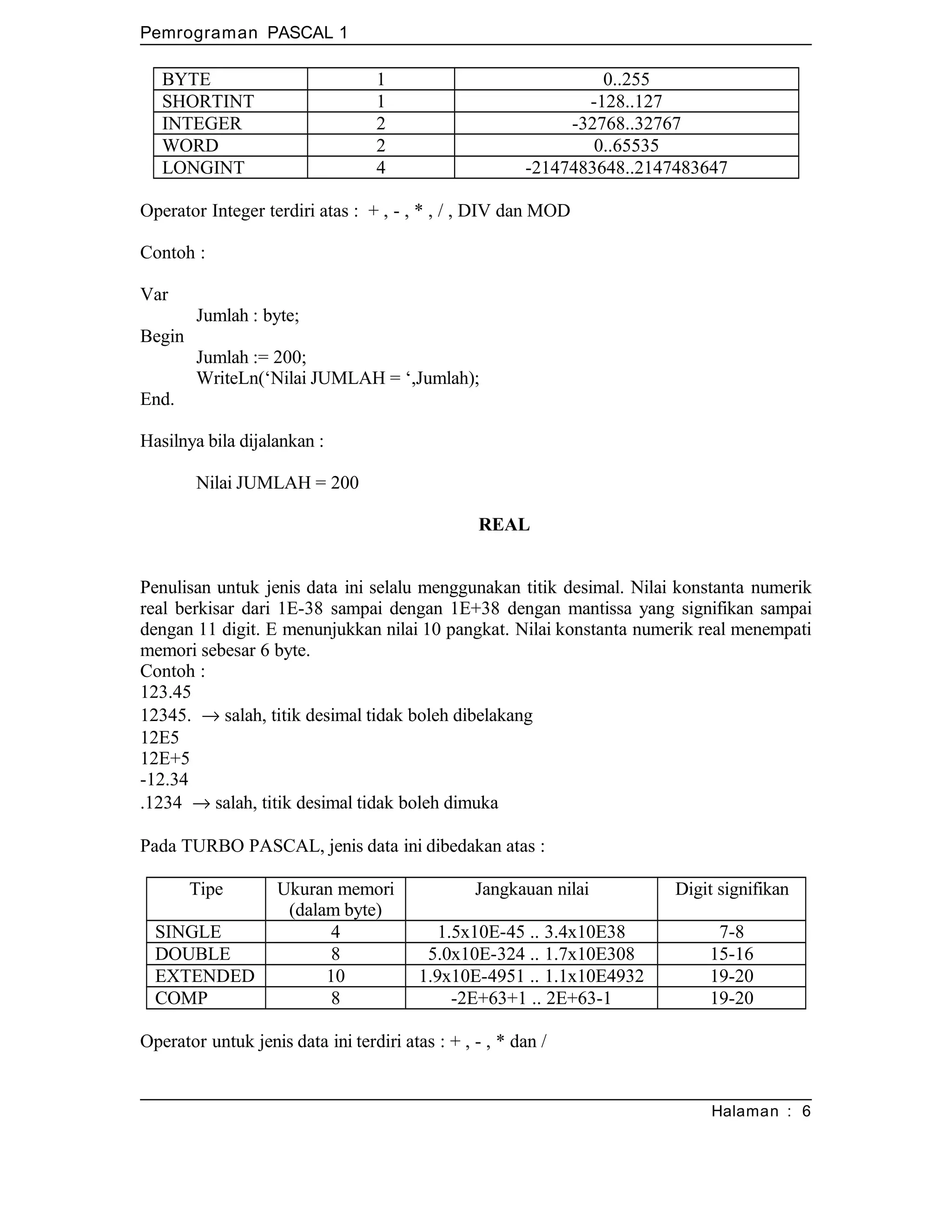 2 konsep dasar pascal | PDF