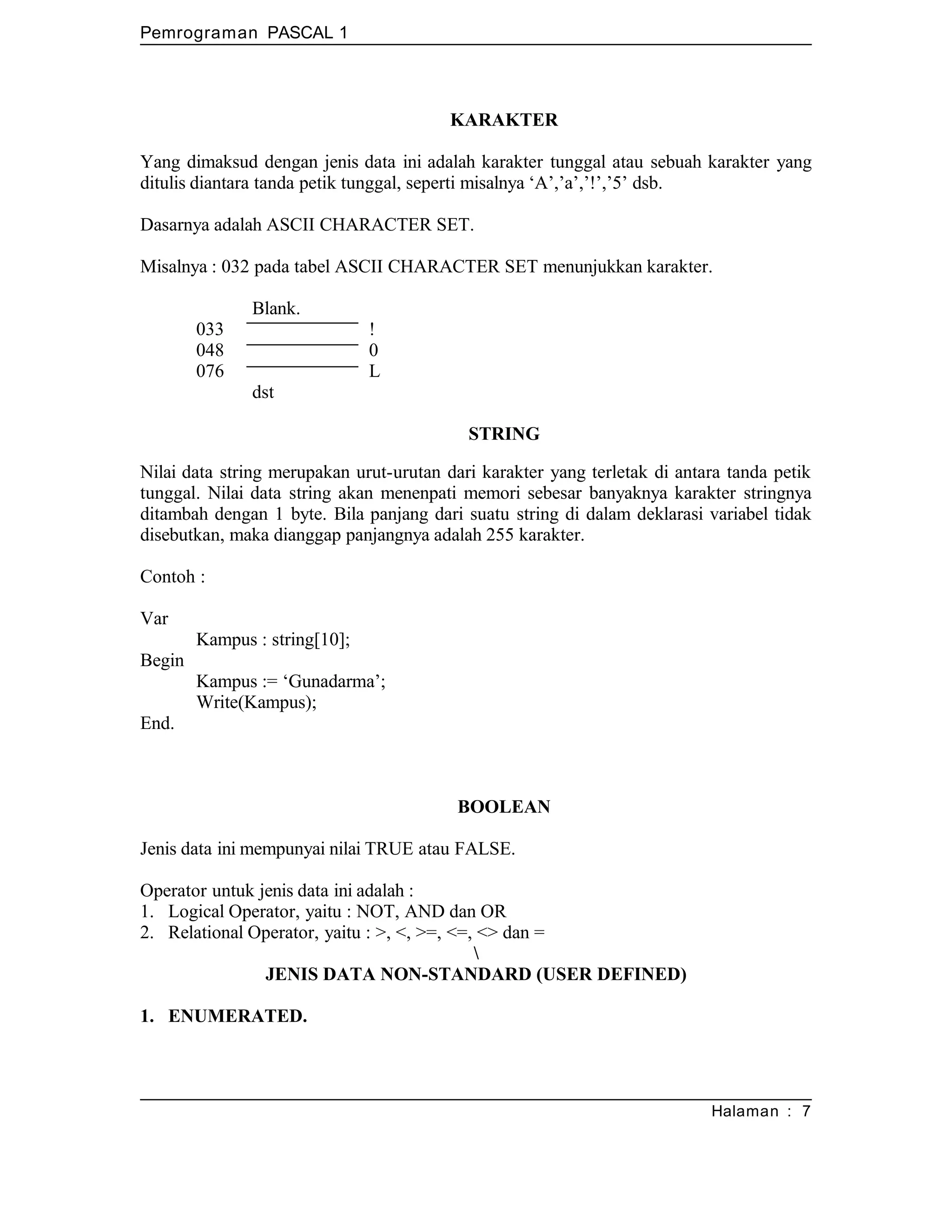 2 konsep dasar pascal | PDF