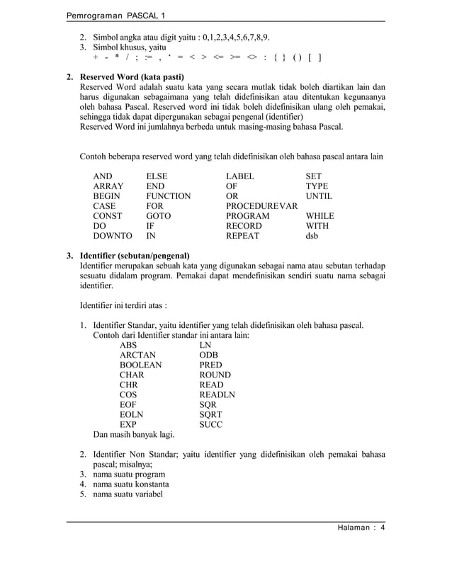 2 konsep dasar pascal | PDF