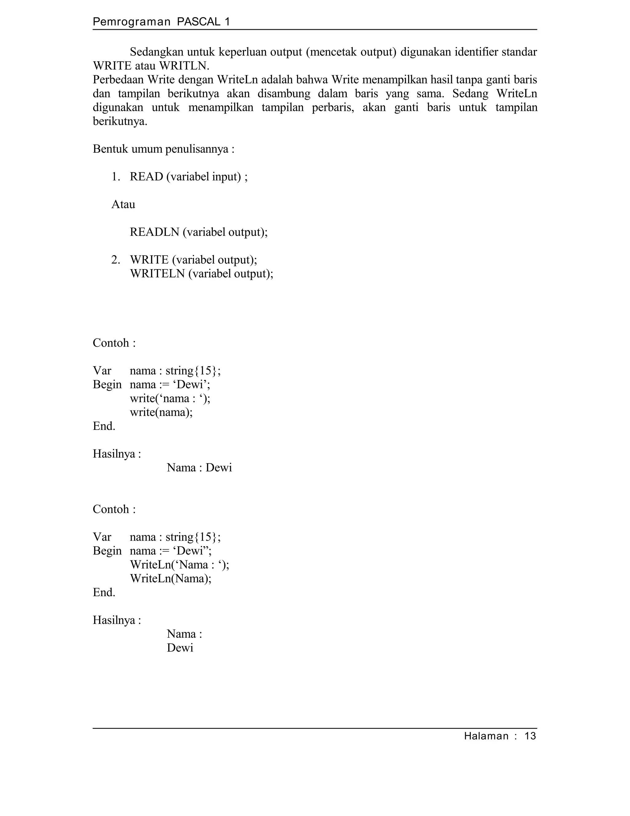 2 konsep dasar pascal | PDF