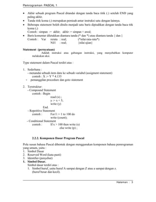 2 konsep dasar pascal | PDF