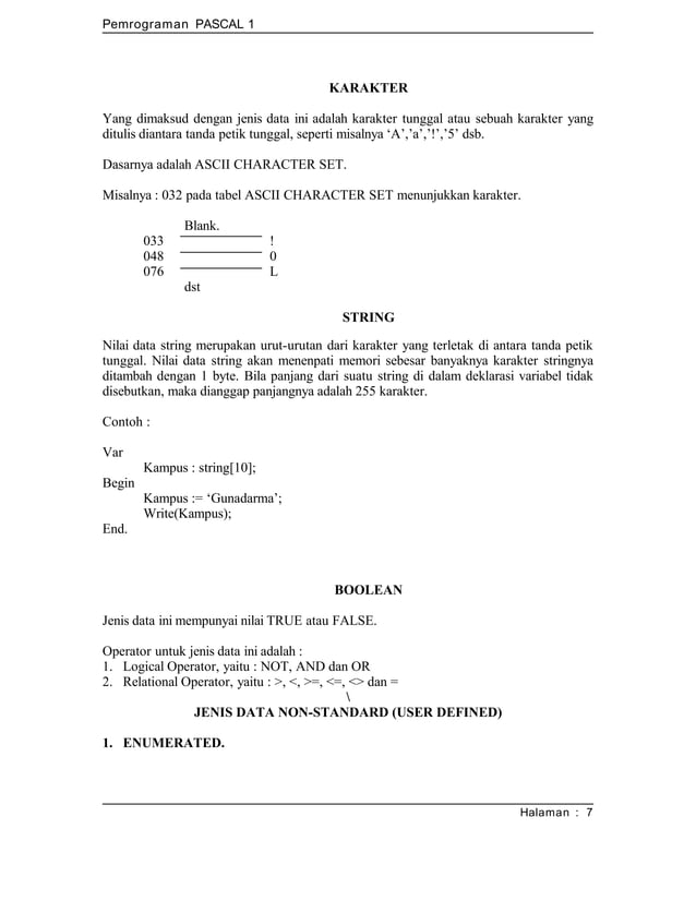 2 konsep dasar pascal | PDF