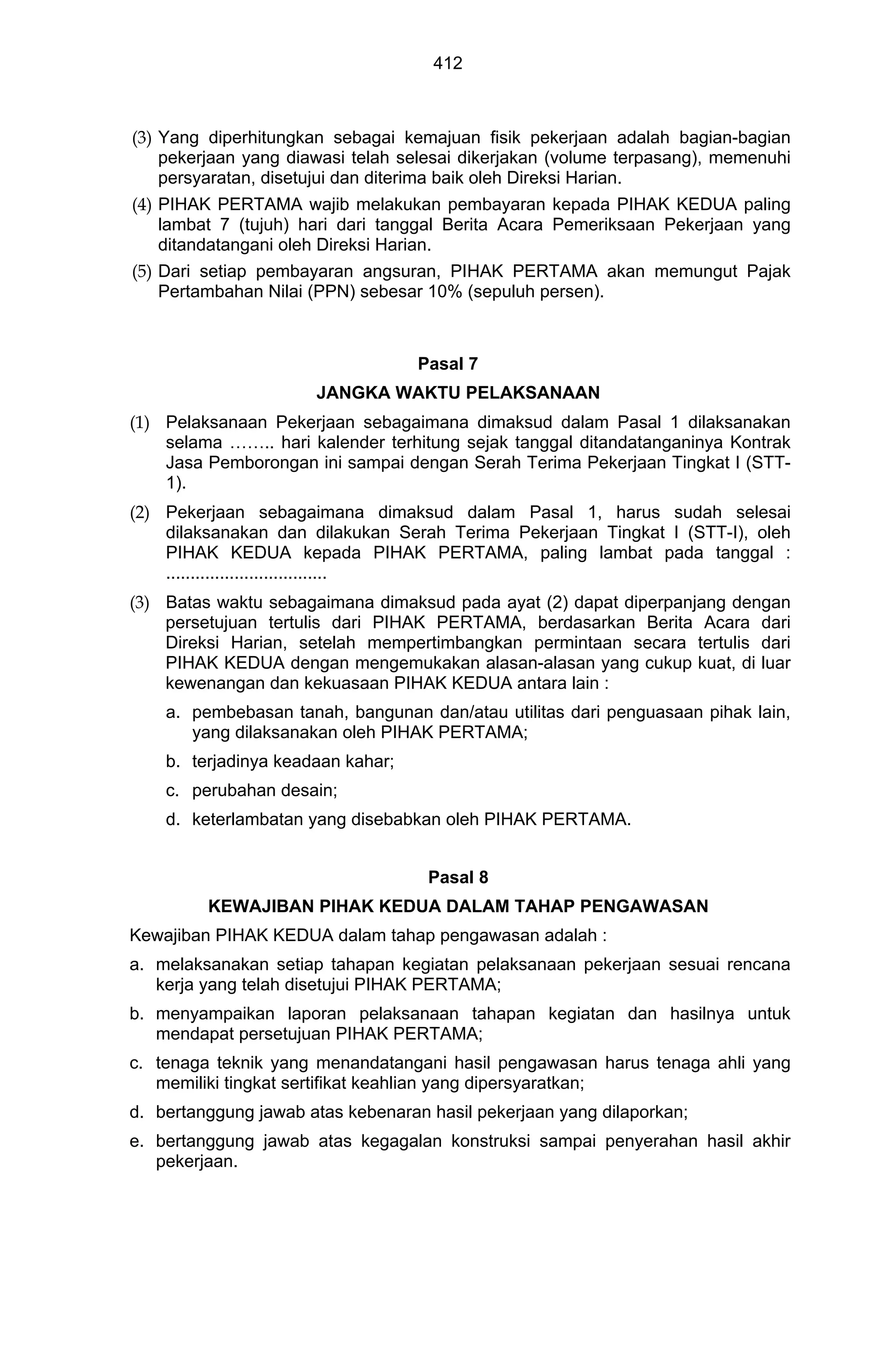 2.kontrak konsultan pengawas | PDF