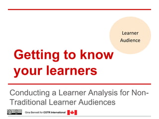 Analysis of the learner audience | PPTX