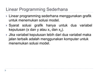 2. linear programming sederhana | PPTX