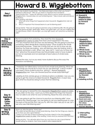 2 - Listening - Social Skills - Howard B. Wigglebottom Learns to Listen.pdf