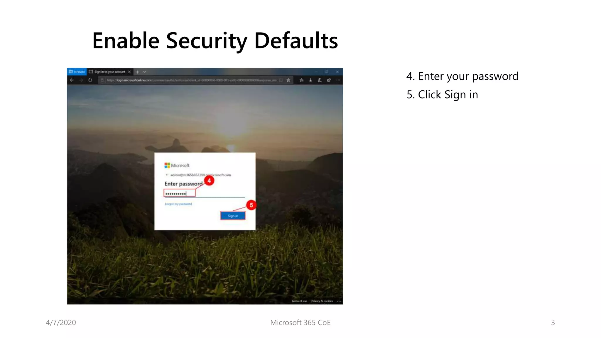 Microsoft 365 Mfa Enable Security Defaults Pptx