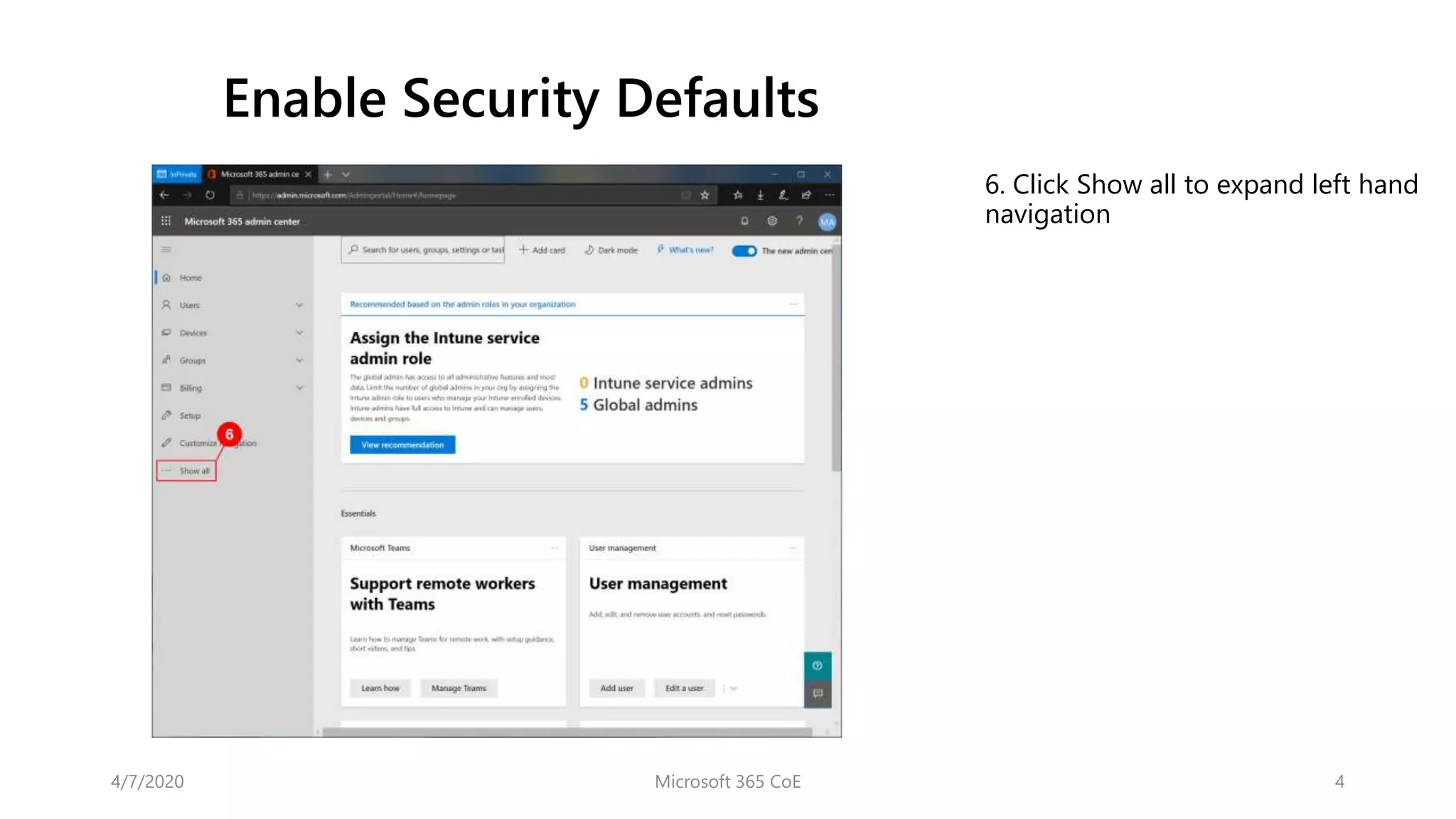 Microsoft 365 MFA - Enable Security Defaults | PPTX