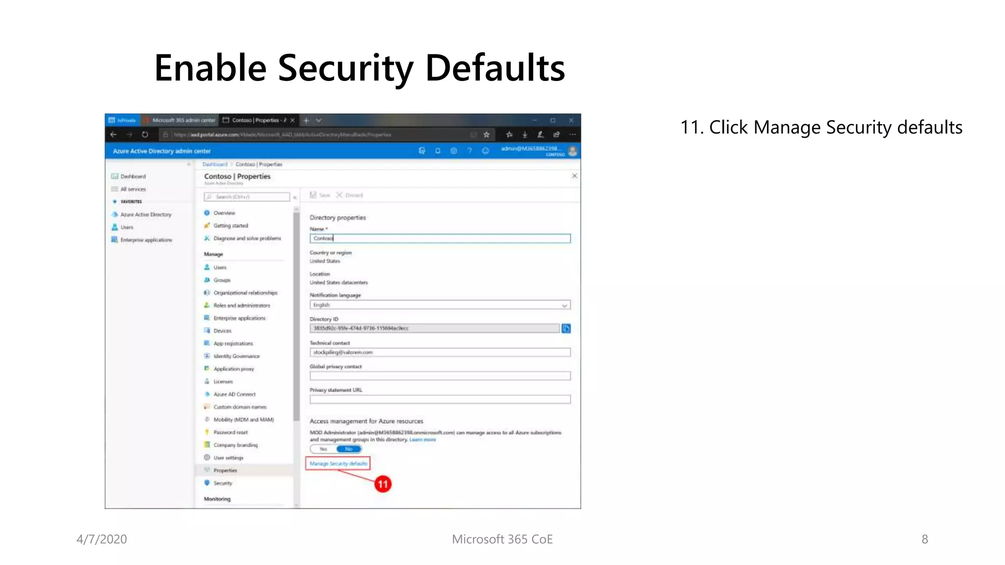Microsoft 365 MFA - Enable Security Defaults | PPT Microsoft 365 MFA - Enable Security Defaults | PPT