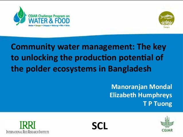 Community water management: the key to unlocking the production poten…