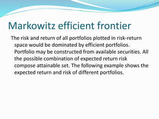 2. markowitz model | PPTX