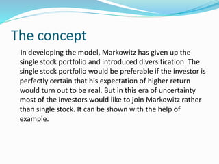2. markowitz model | PPTX