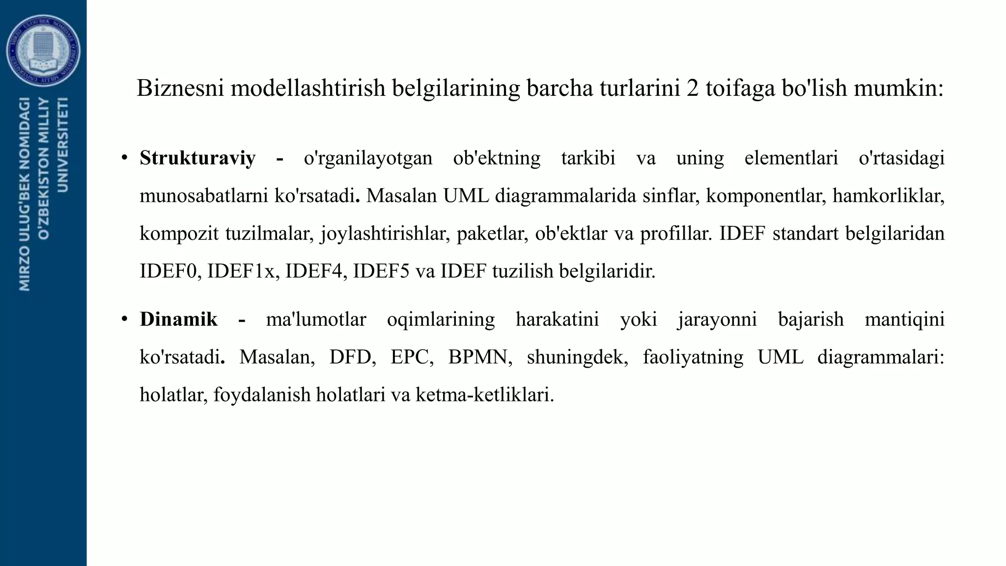 Axborot tizimlari biznes-jarayoni modeli. Modellashtirіsh notatsiyasi | PPTX
