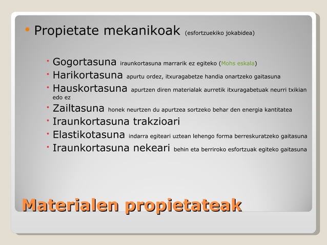 Materialak | PPT