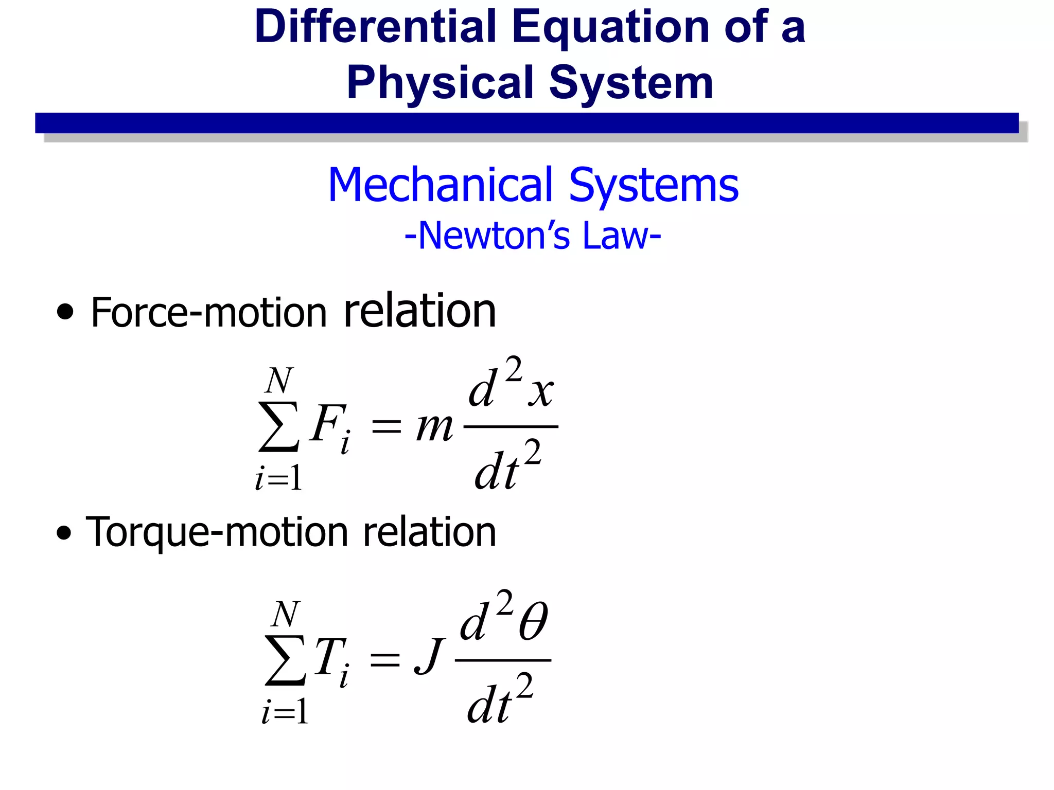 2 Mathematical Modeling Of Systemsppt