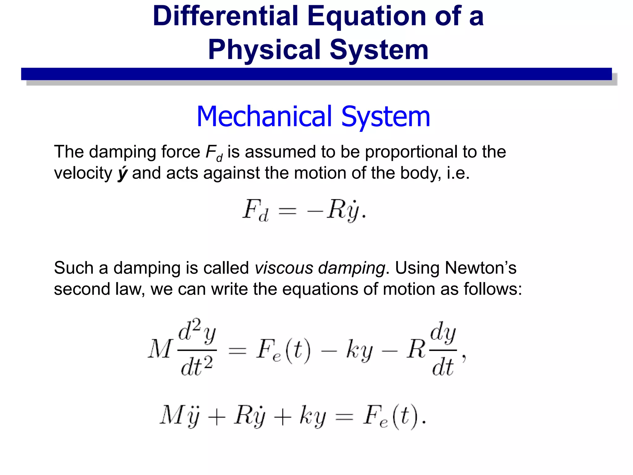 2 Mathematical Modeling Of Systemsppt