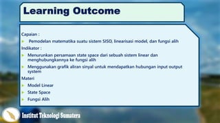 mathematical modelling of siso system | PPT