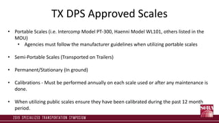 2019 STS: Best Practices for dealing with Law Enforcement on Weighing ...