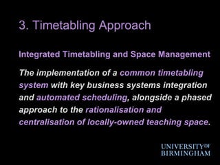Integrated Timetabling Project and Learning Spaces Strategy | PPTX ...