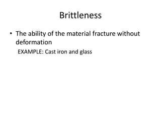 mechanical properties of materials | PPT